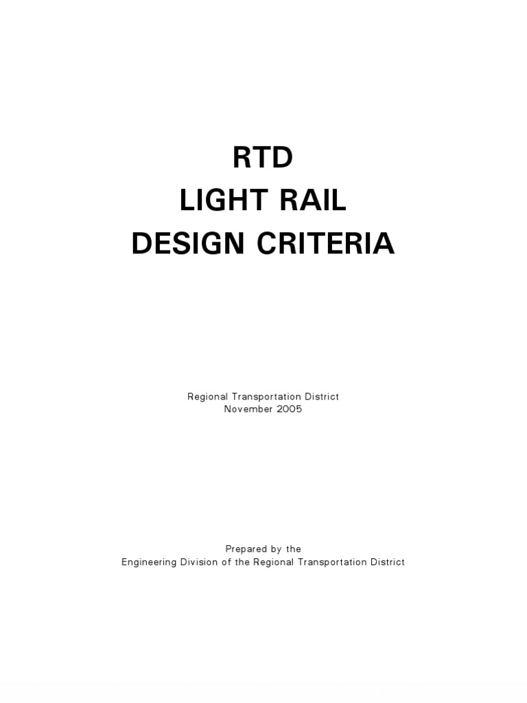 RTD Light Rail Design Criteria Manual | PDF | Light Rail | Transport