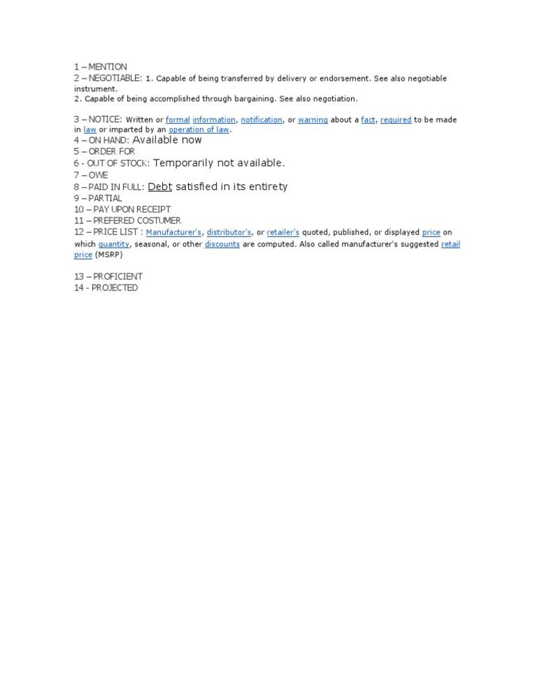 Business Terms and Definitions Guide | PDF