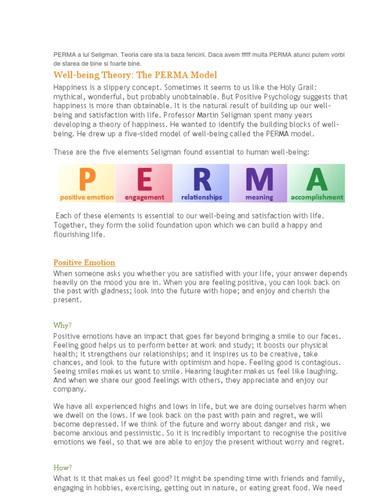 Perma | Well Being | Positive Psychology