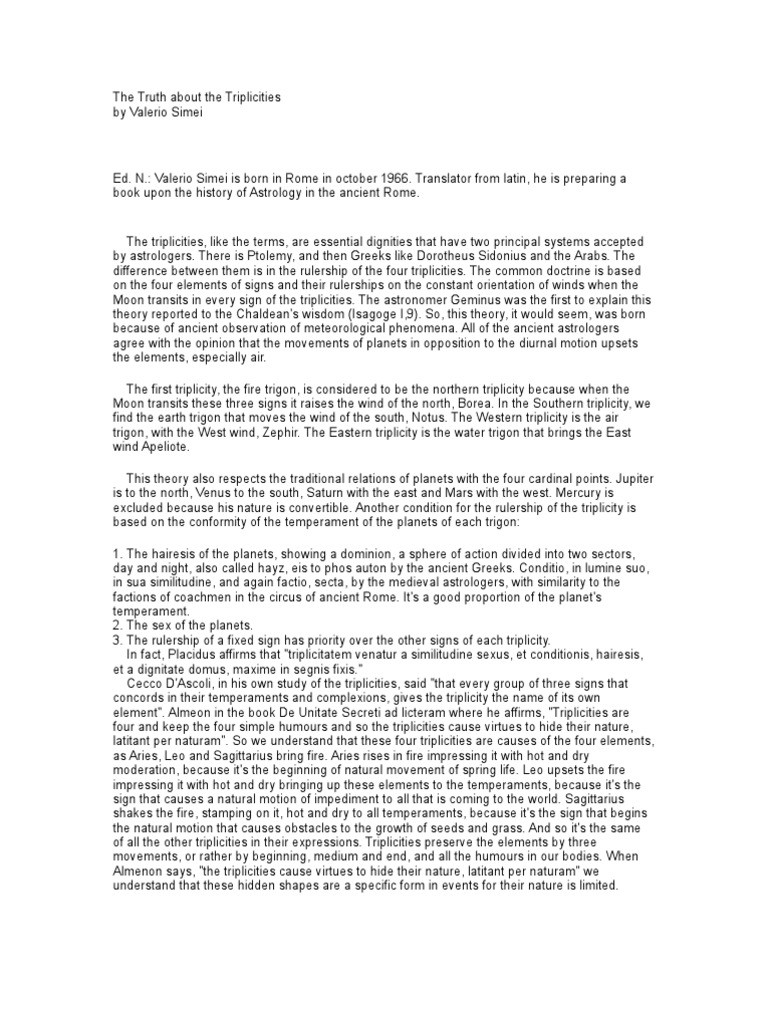Understanding Astrological Triplicities | PDF | Planets In Astrology ...