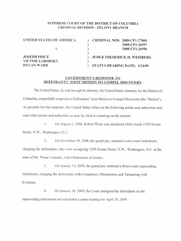 Prosecution Response To Defendants' Joint Motion To Compel Discovery | PDF