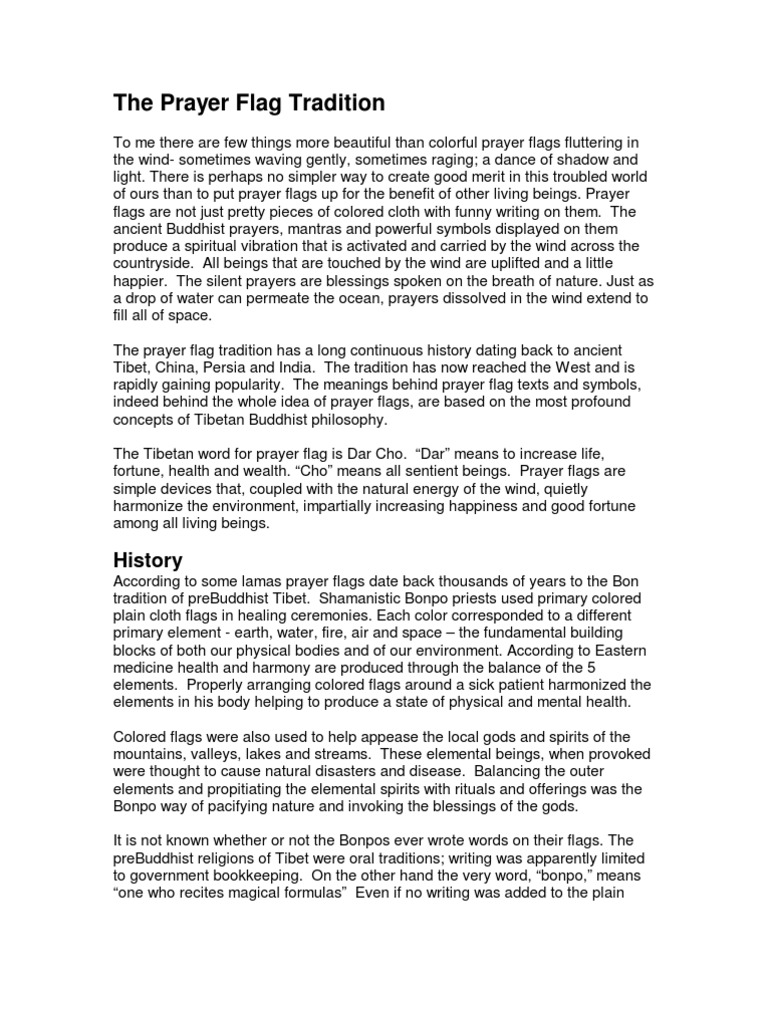 The Prayer Flag Tradition | PDF | Religion & Spirituality