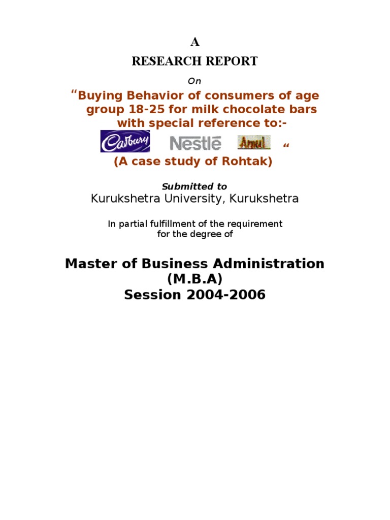 Chocolate Report | PDF | Chocolate | Sampling (Statistics)