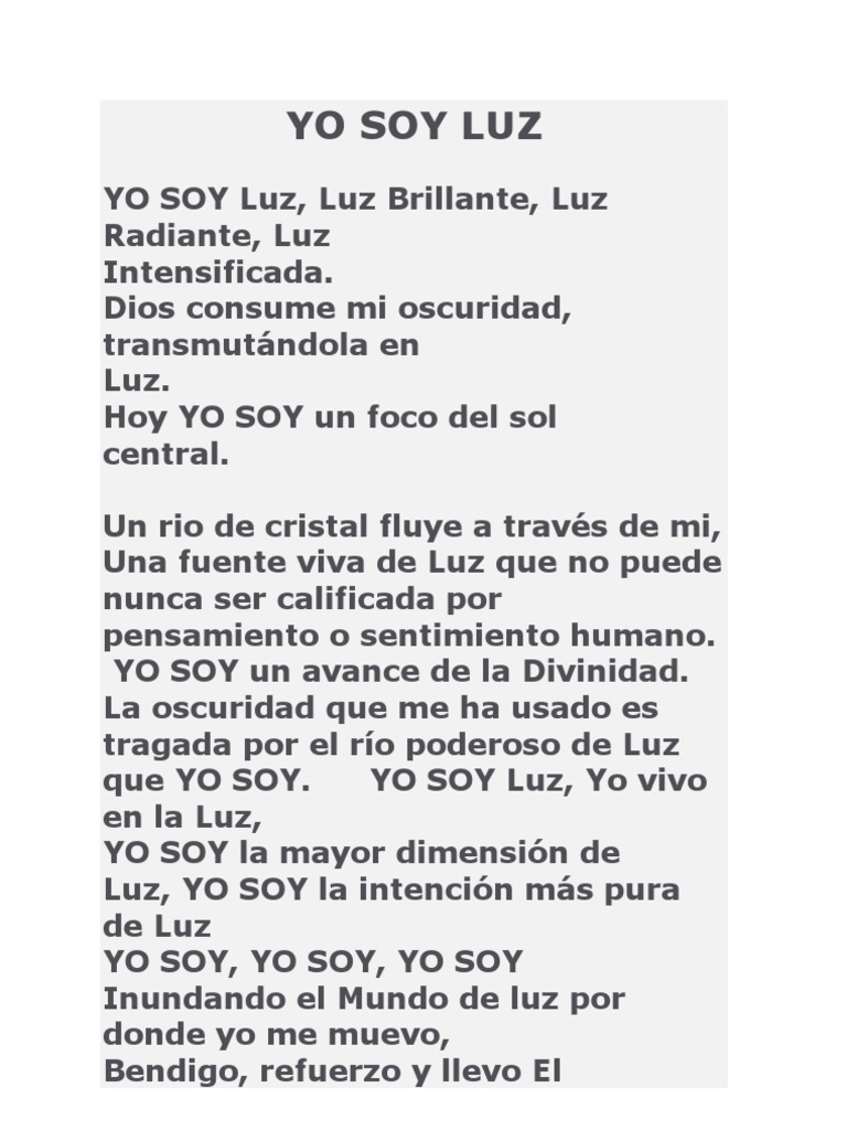 YO SOY Luz: Transformación Divina | PDF