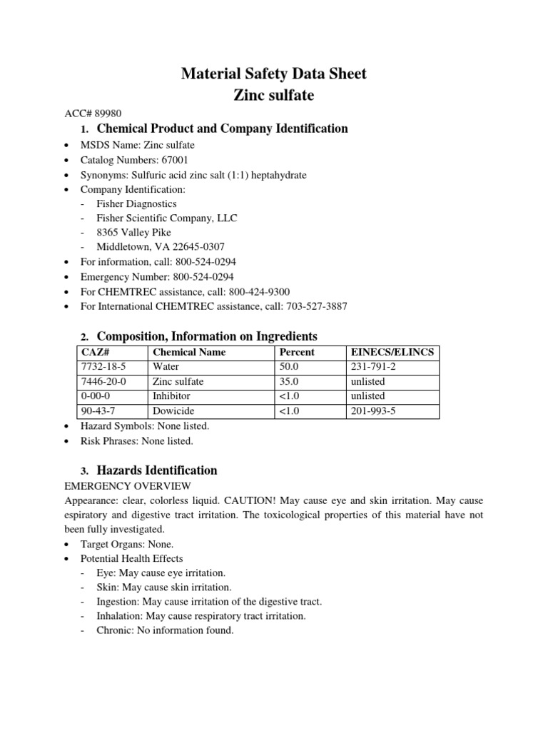 Material Safety Data Sheet | PDF | Hazardous Waste | Personal ...