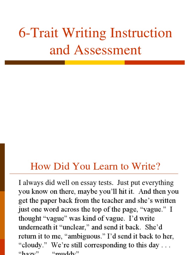 6 Traits of Writing | PDF | Educational Assessment | Sentence (Linguistics)