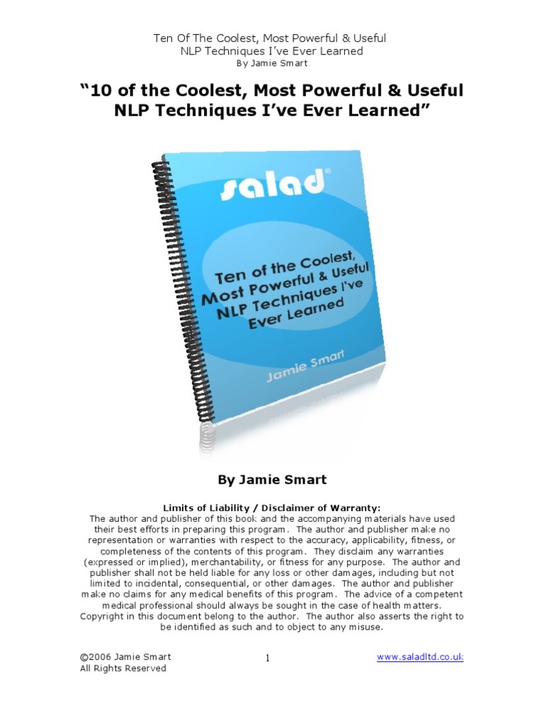Coolest NLP Techniques | PDF | Neuro Linguistic Programming | Cognitive ...