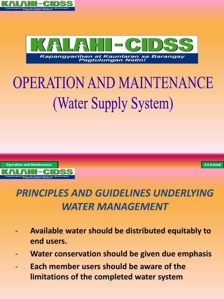 Operation and Maintenance For Village Water Supply | PDF | Water Supply ...
