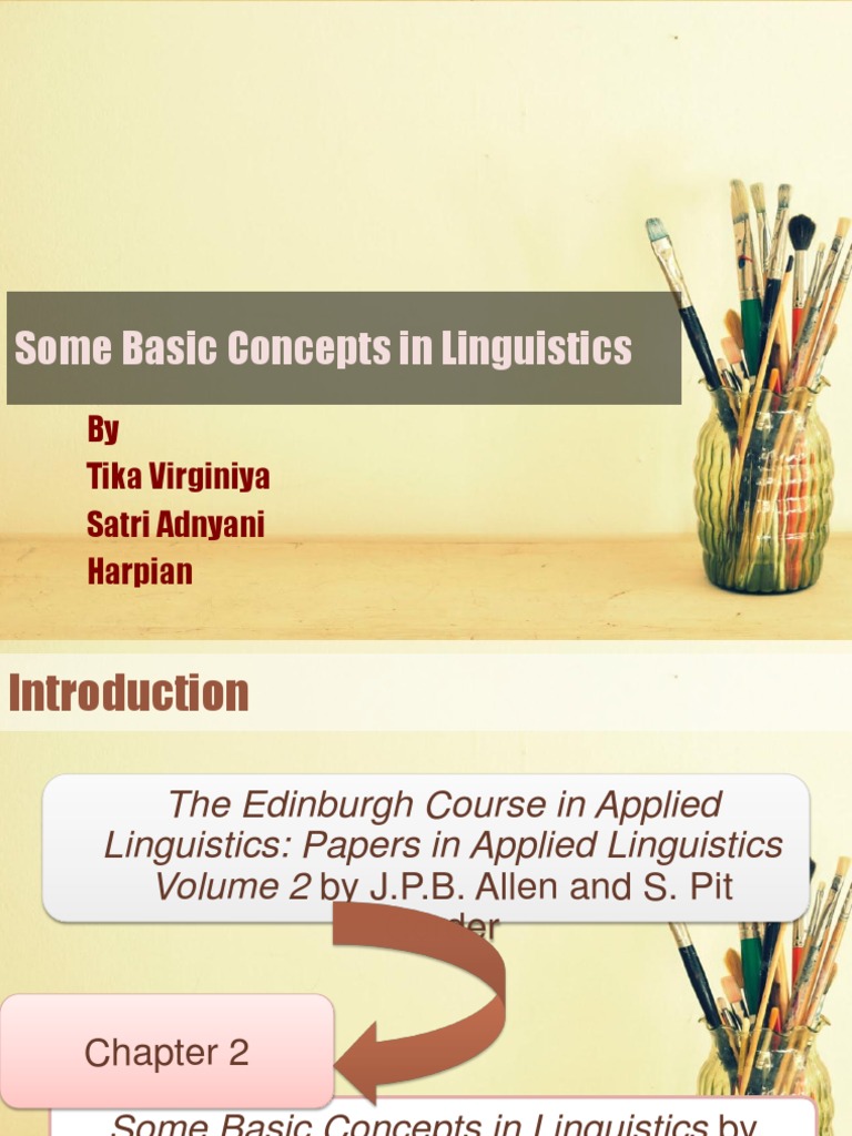 Some Basic Concepts in Linguistics | PDF | Language Education | Linguistics