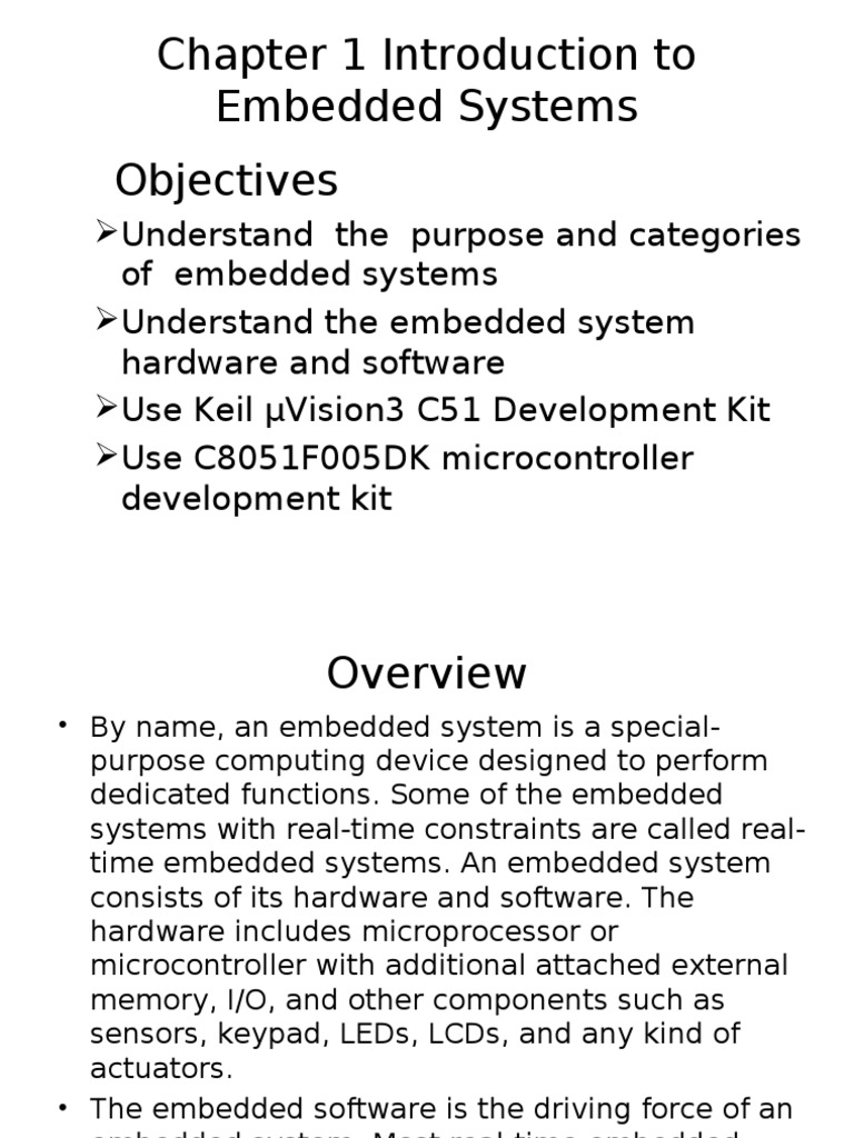Chapter 1 Introduction To Embedded Systems Objectives | PDF | Business ...