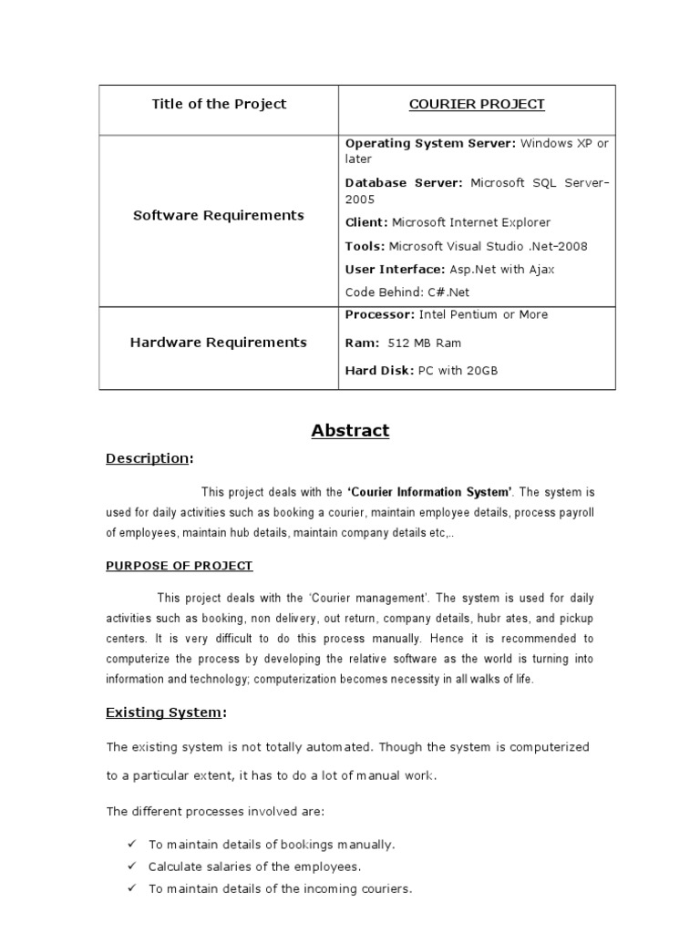 Courier Project | PDF