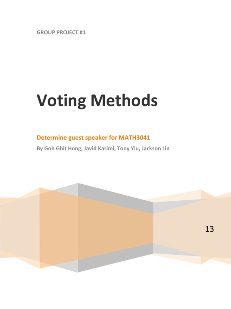 Assignment | PDF | Voting System | Group Decision Making