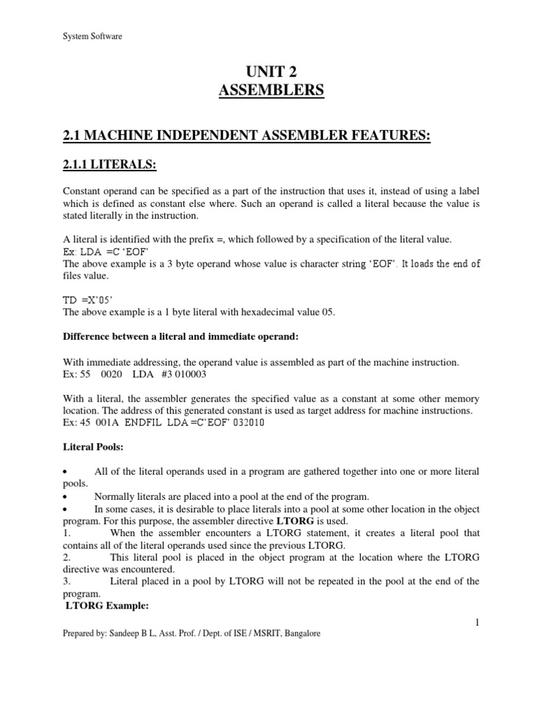SS - Unit 2 | PDF | Assembly Language | Instruction Set