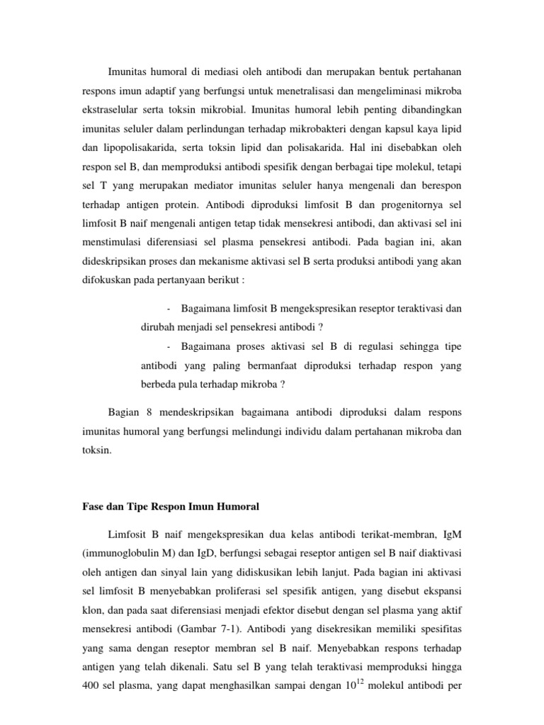 Fase Dan Tipe Respon Imun Humoral | PDF