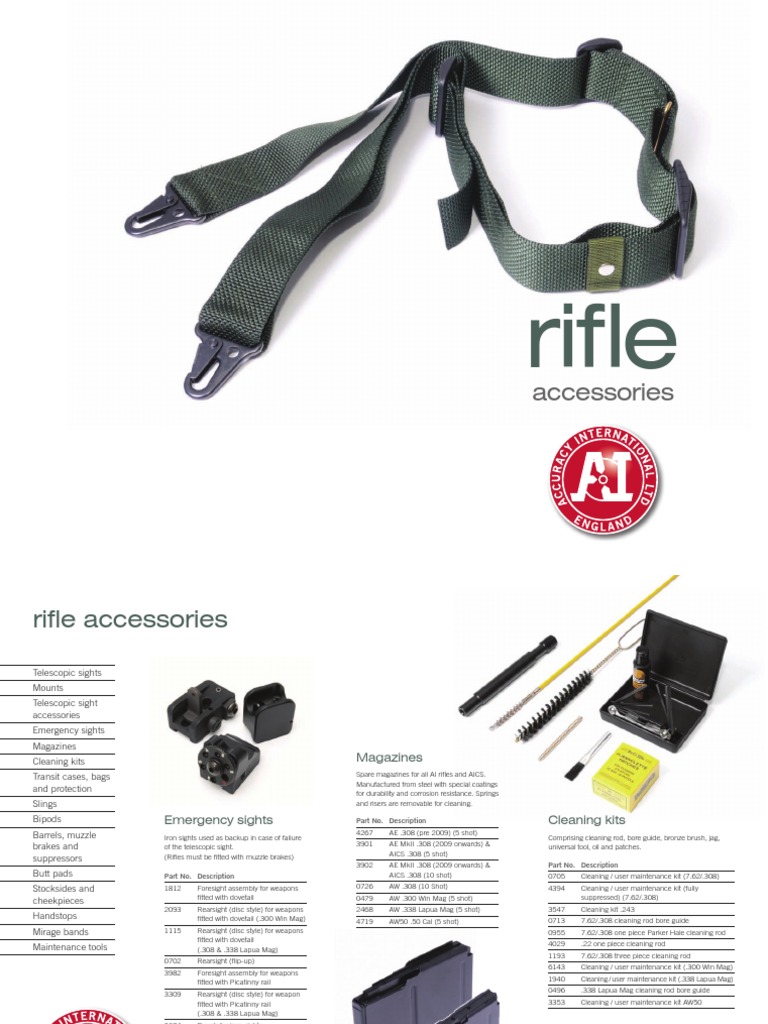 Accuracy International Accessories Brochure | PDF | Telescopic Sight ...