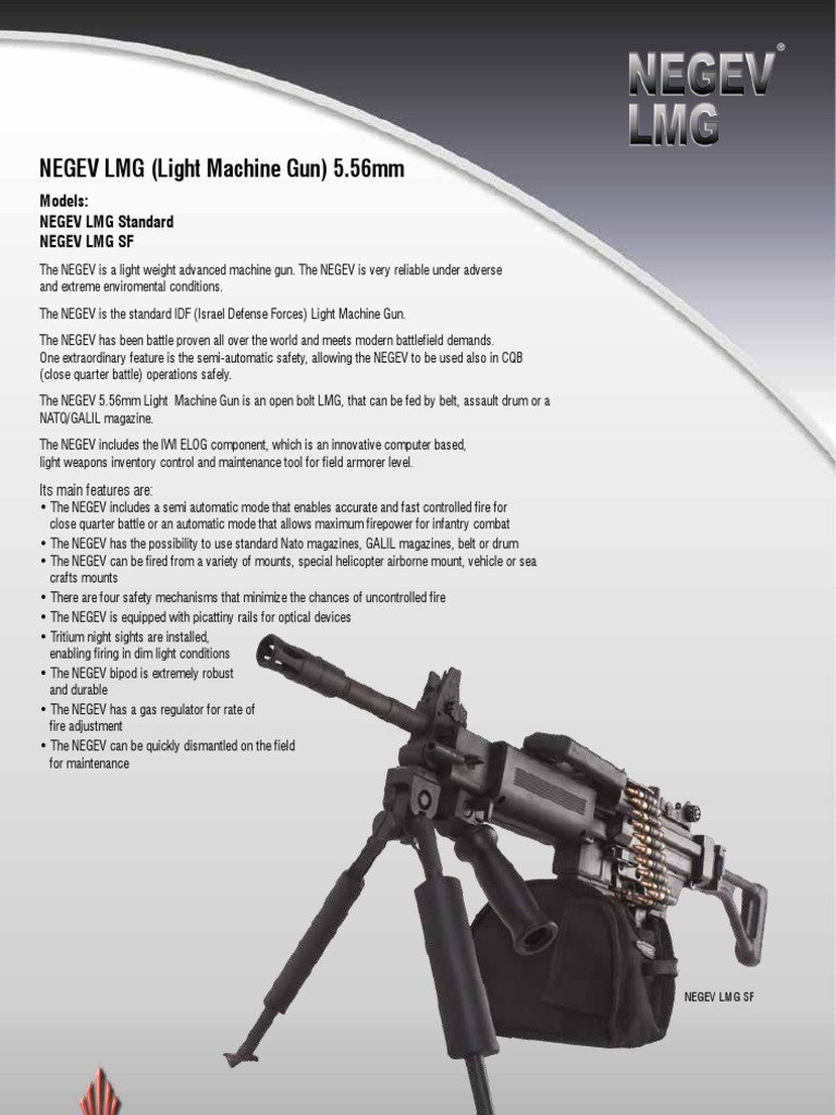 Iwi Negev 556 LMG | PDF | Firearms | Projectile Weapons