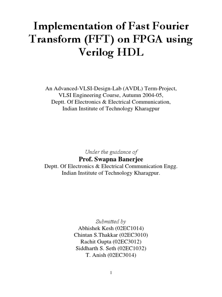 Implementation of Fast Fourier Transform (FFT) On FPGA Using Verilog HDL | PDF | Fast Fourier ...