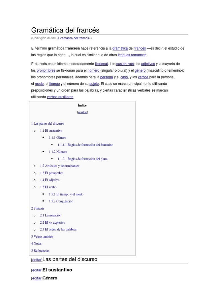 Gramática Del Francés | PDF | Género gramatical | Unidades Semánticas