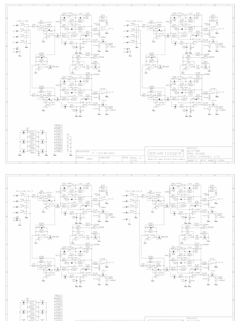 Behringer DJX700 Mixer Circuit Diagram | PDF | Chess | Business