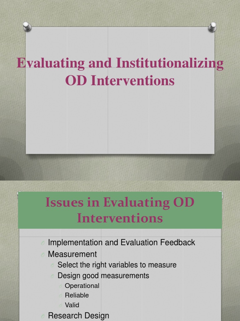 11 - Evaluating and Institutionalizing OD Interventions | PDF ...