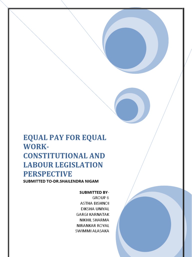Equal Pay For Equal Work - Labour Laws | PDF | Equal Pay For Equal Work ...