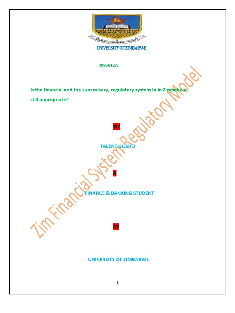 Regulation of Financial System | PDF | Financial Regulation ...