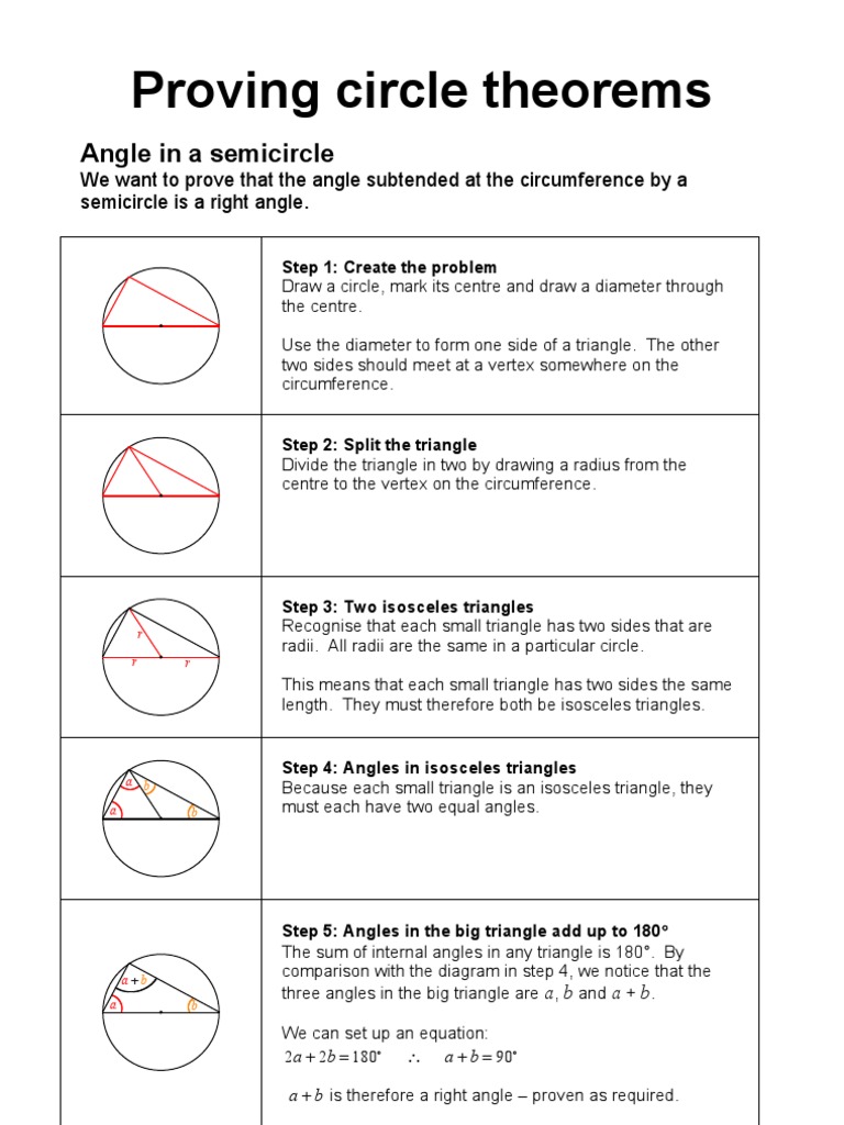 Circle Theorems Proof PDF | PDF