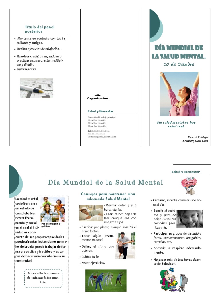 Triptico de Salud Mental PDF | PDF