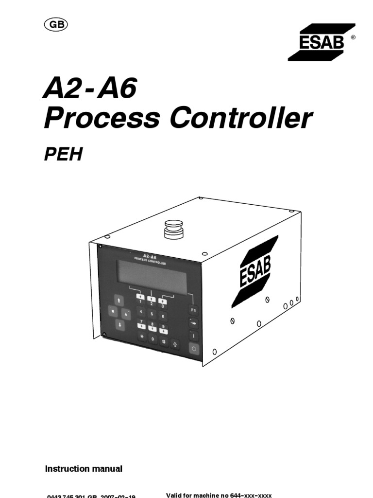A2-A6 Process Controller: Instruction Manual | PDF | Welding | Construction
