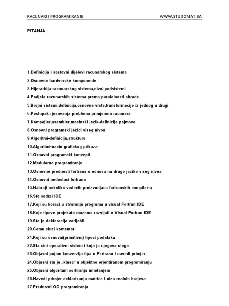 Racunari I Programiranje | PDF