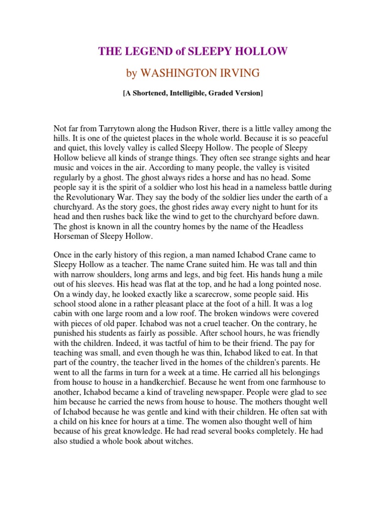 THE LEGEND of SLEEPY HOLLOW.docx | The Legend Of Sleepy Hollow