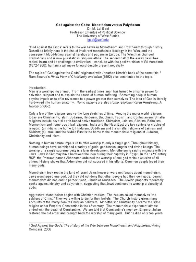 Monotheism vs. Polytheism: A Historical Overview | PDF | Monotheism | Jihad