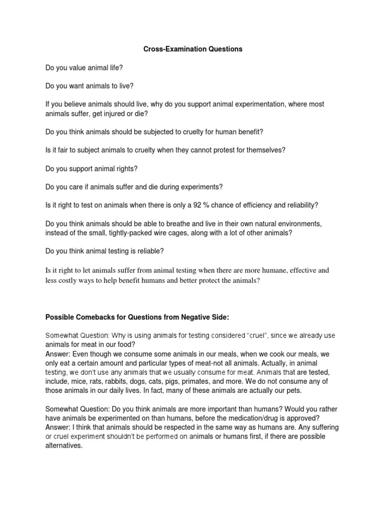 Animal Testing: Ethical Debate Questions | PDF