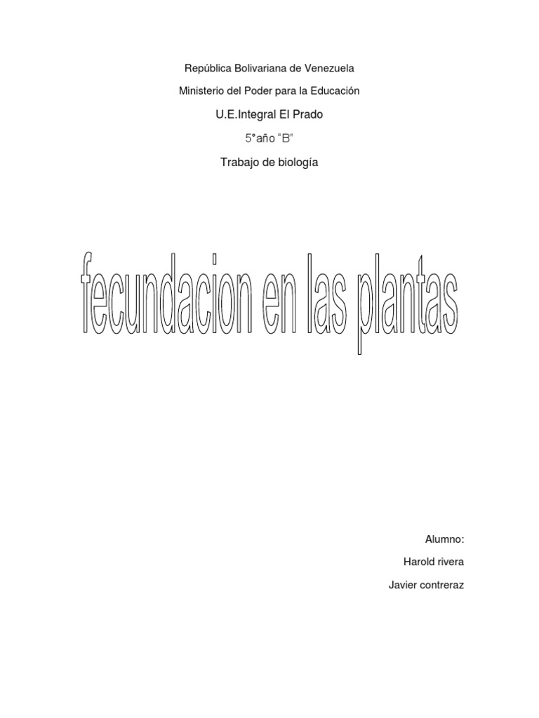 Fecundacion en Las Plantas | PDF | Reproducción | Flores