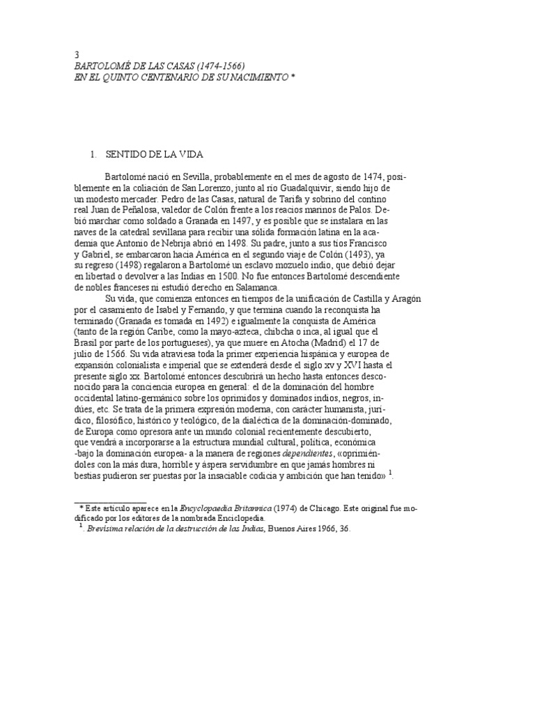 Bartolomé de las Casas | PDF | Religión y creencia