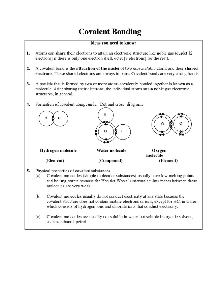 Covalent Bonding Notes | PDF