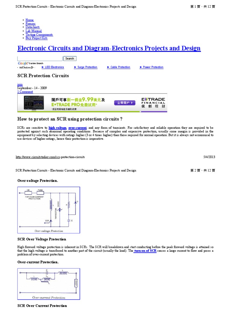SCR Protection Circuits | PDF | Electronic Circuits | Electronics