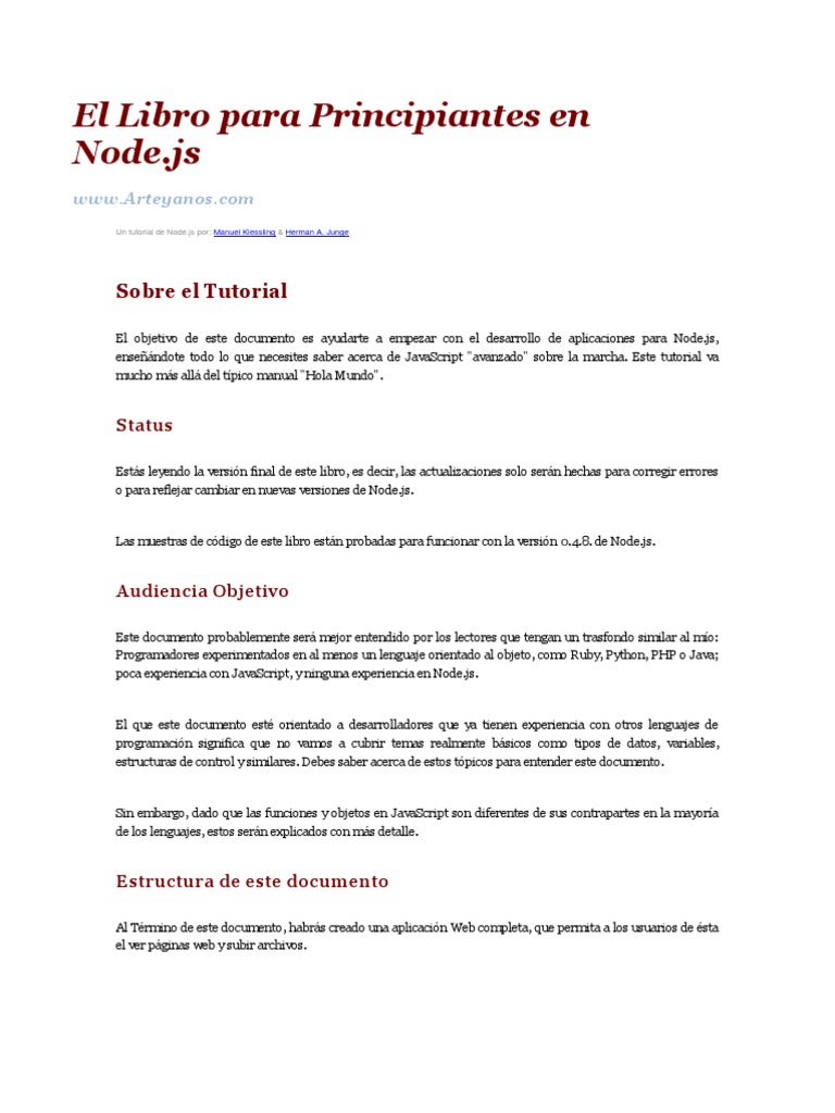 Primeros Pasos de Node Js | PDF | Servidor web | Internet y web