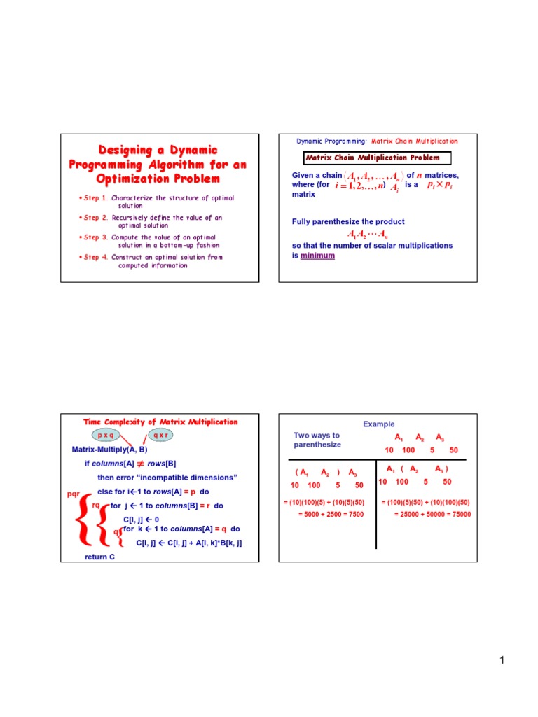 Dynamic Programming Pdf Dynamic Programming Matrix Mathematics