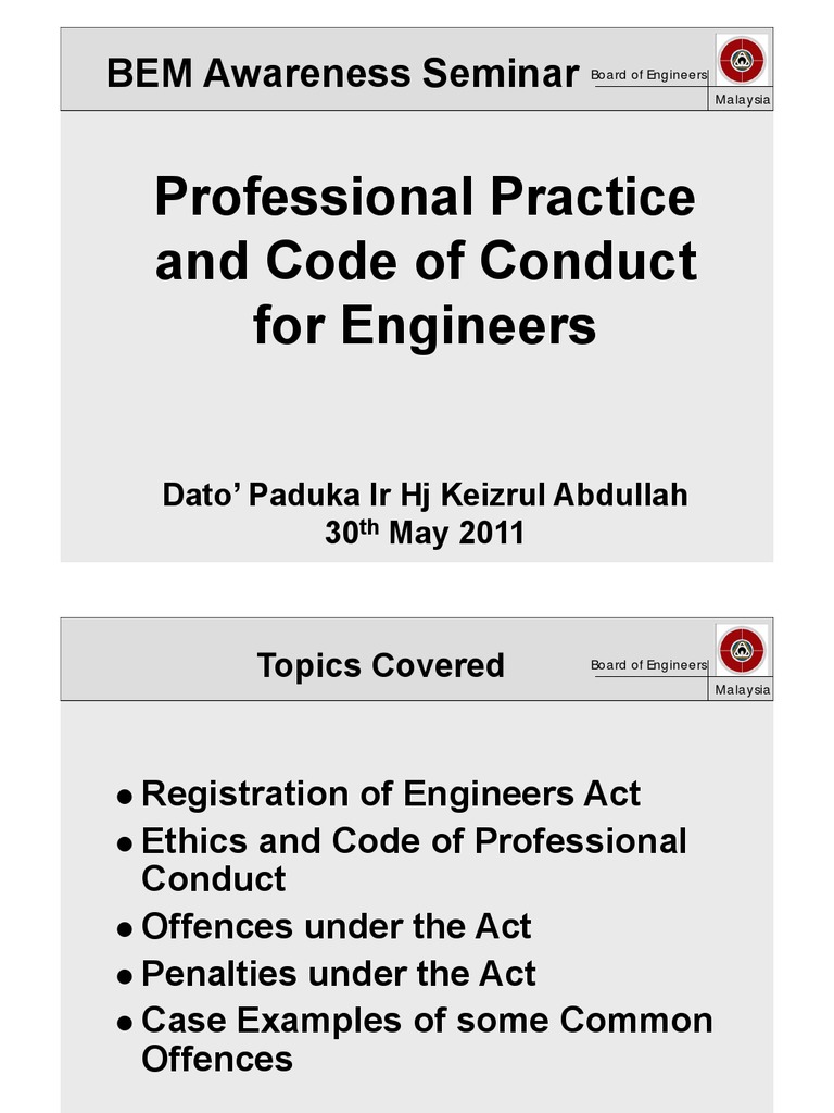BEM Code of Conduct. | PDF | Technology & Engineering