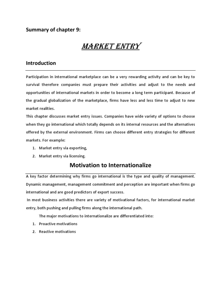 Market Entry | PDF | License | Franchising