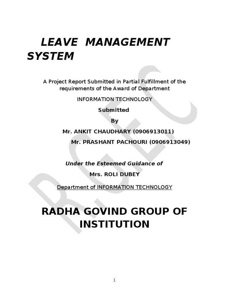 Leave Management System | PDF | Software Testing | World Wide Web