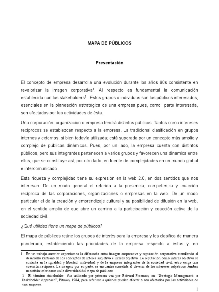 Mapa de Públicos | PDF | Sociedad | Corporaciones