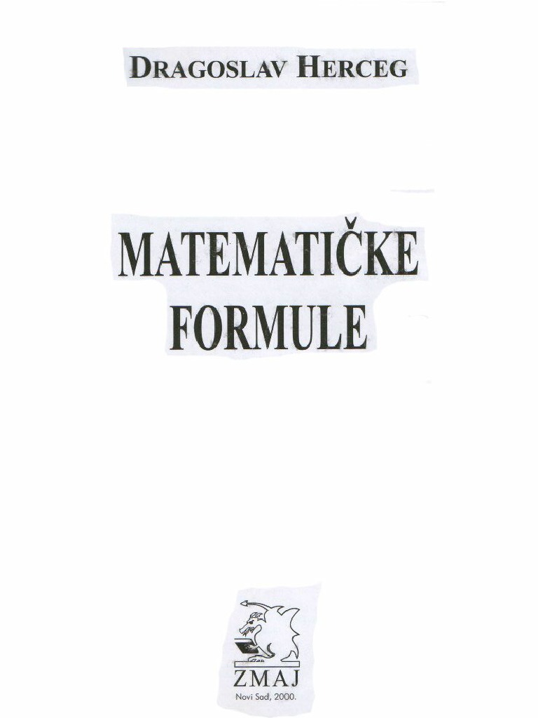 Matematicke Formule-Dragoslav Herceg | PDF