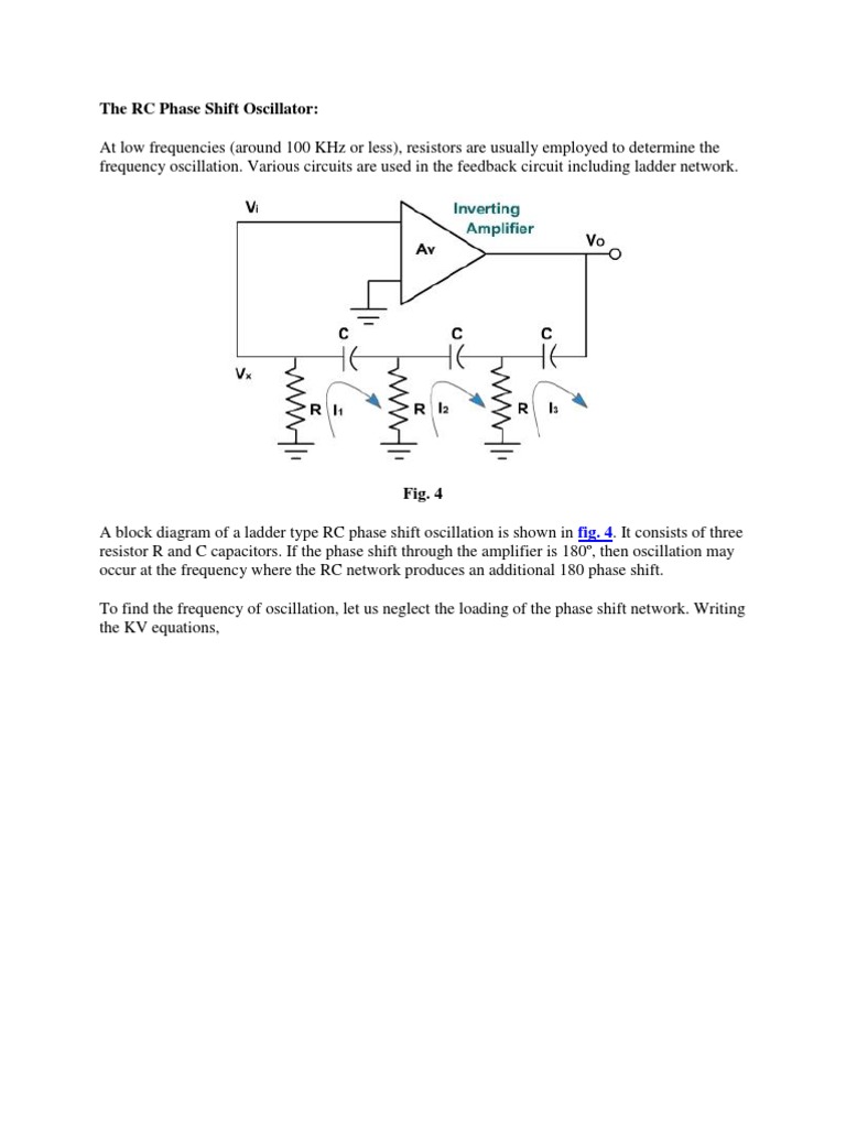 RC Phase Shift Oscillator Overview | PDF | Operational Amplifier ...