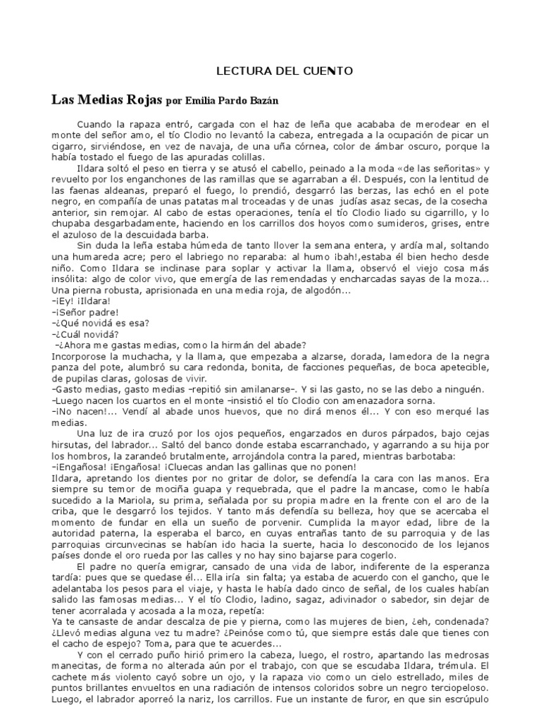 Las Medias Rojas - Emilia Pardo Bazán | PDF | Naturaleza