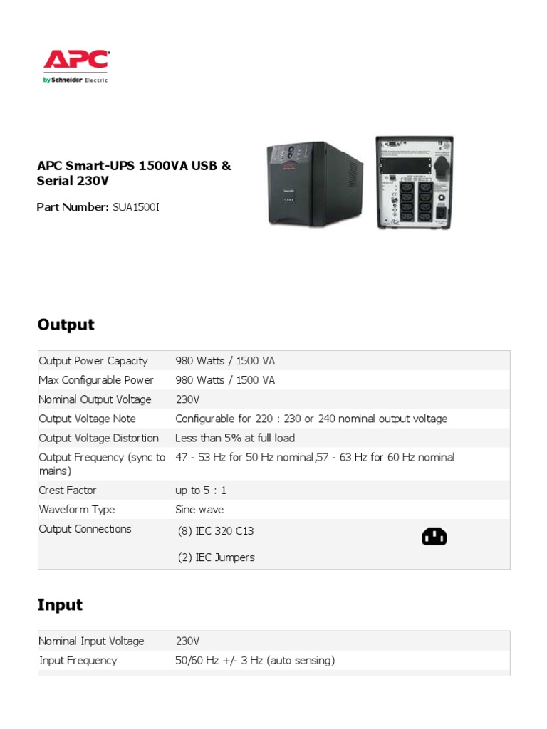 20091216-153551-APC Smart-UPS 1500VA USB SUA1500I | PDF | Battery ...