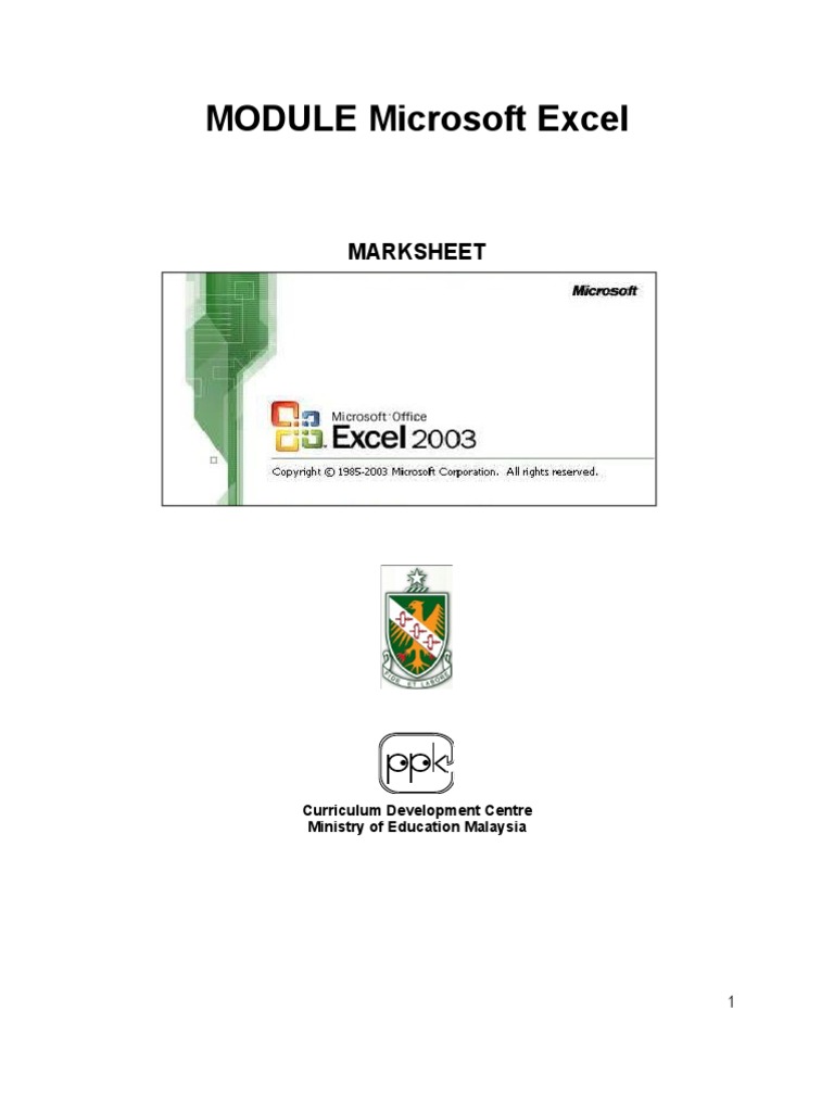 MODULE Excel Marksheet | PDF | Icon (Computing) | Worksheet