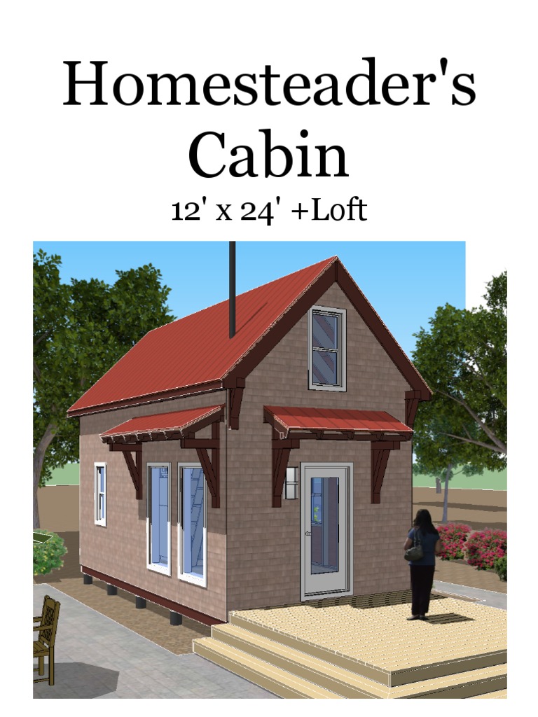 12x24 Tiny House Cabin Plans | PDF