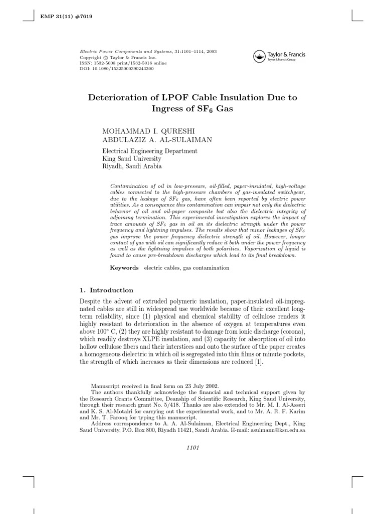 LPOF Cables | Download Free PDF | Electrical Breakdown | Insulator ...